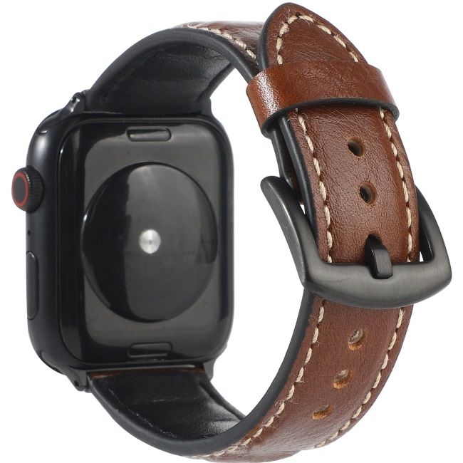 רצועת עור מדגם Woven Genuine Leather Band מבית LaTera (צבע Dark Brown ...